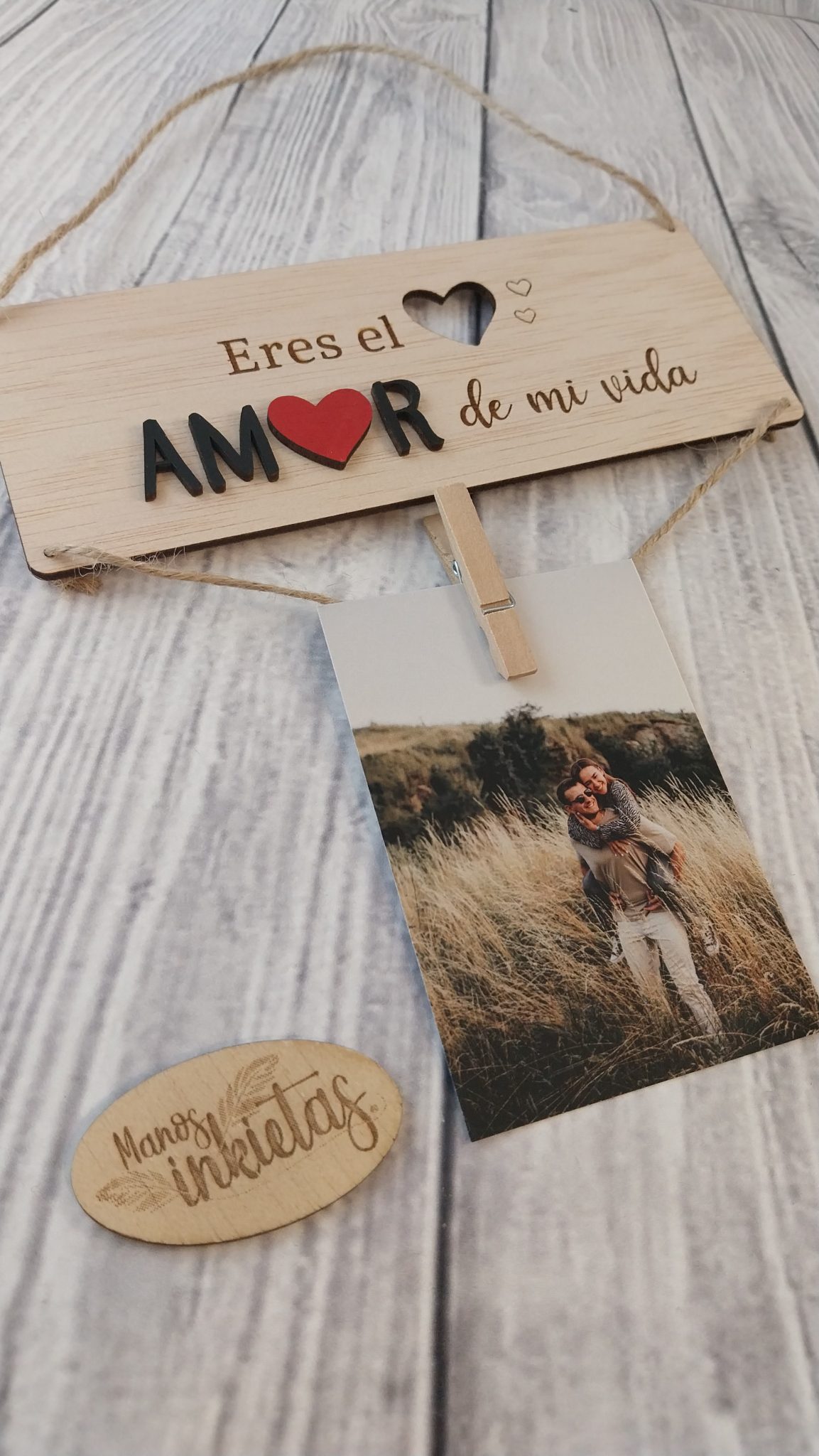 Marco con Pinzas Eres el Amor de Mi Vida - Manos Inkietas